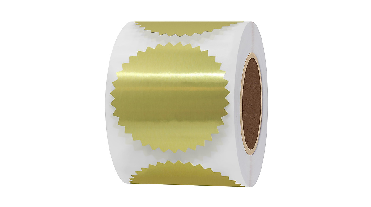 Hycodest Gold 2-Inch Certificate Stickers for Embossing and Labels