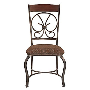 Signature Design by Ashley Glambrey Old World Dining Chair with Cushion, 4 Count,, Brown