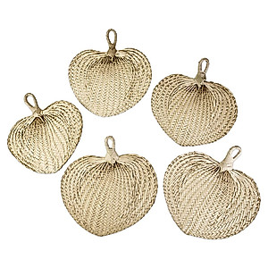 Koyal Wholesale Natural Raffia Hand Fans, 12-Pack Palm Leaf Hand Fans, Buri Fans, Handmade Raffia Fans, Wedding Favor Fans, Favor for Wedding, Fan Programs Wedding
