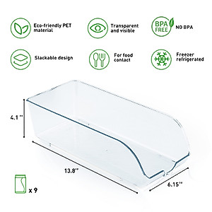 Joyswaet Refrigerator Organizer Bins Soda Can 0rganizer for Refrigerator Clear Refrigerator Organizer Bins Drink Holder Storage & Dispenser Bin for Pantry Fridge Freezer Cabinets Cupboard Kitchen
