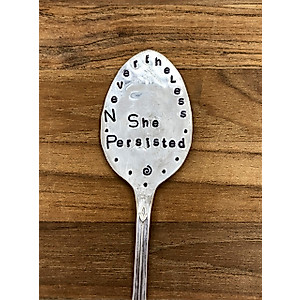Nevertheless She Persisted GARDEN MARKER stamped spoon for flower pots, herbs and plants