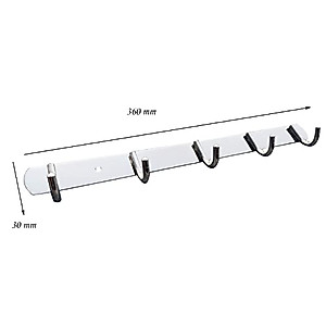 AOLZUNK Coat Rack Wall Mounted, Modern Wall Hooks for Hanging Coat Clothes Hats Bags with 5 Hooks, Heavy Duty Metal Coat Hook Rail for Towel Hat Keys Mudroom Bathroom Entryway