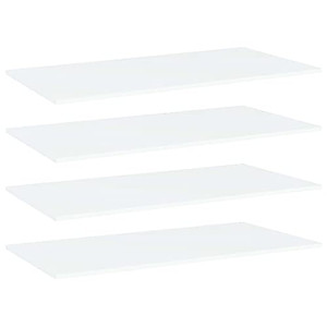WIFESE Floating Shelves 4 pcs 31.5"x7.9" Simplistic Bookshelf Board Living Room Wall Shelves Bedroom Wall Storage Floating Bathroom Shelving White Quality Engineered Wood