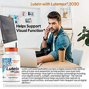 Doctor's Best Lutein Featuring Lutemax, Non-GMO, Gluten Free, Eye Health, 20 mg, 180 Softgels