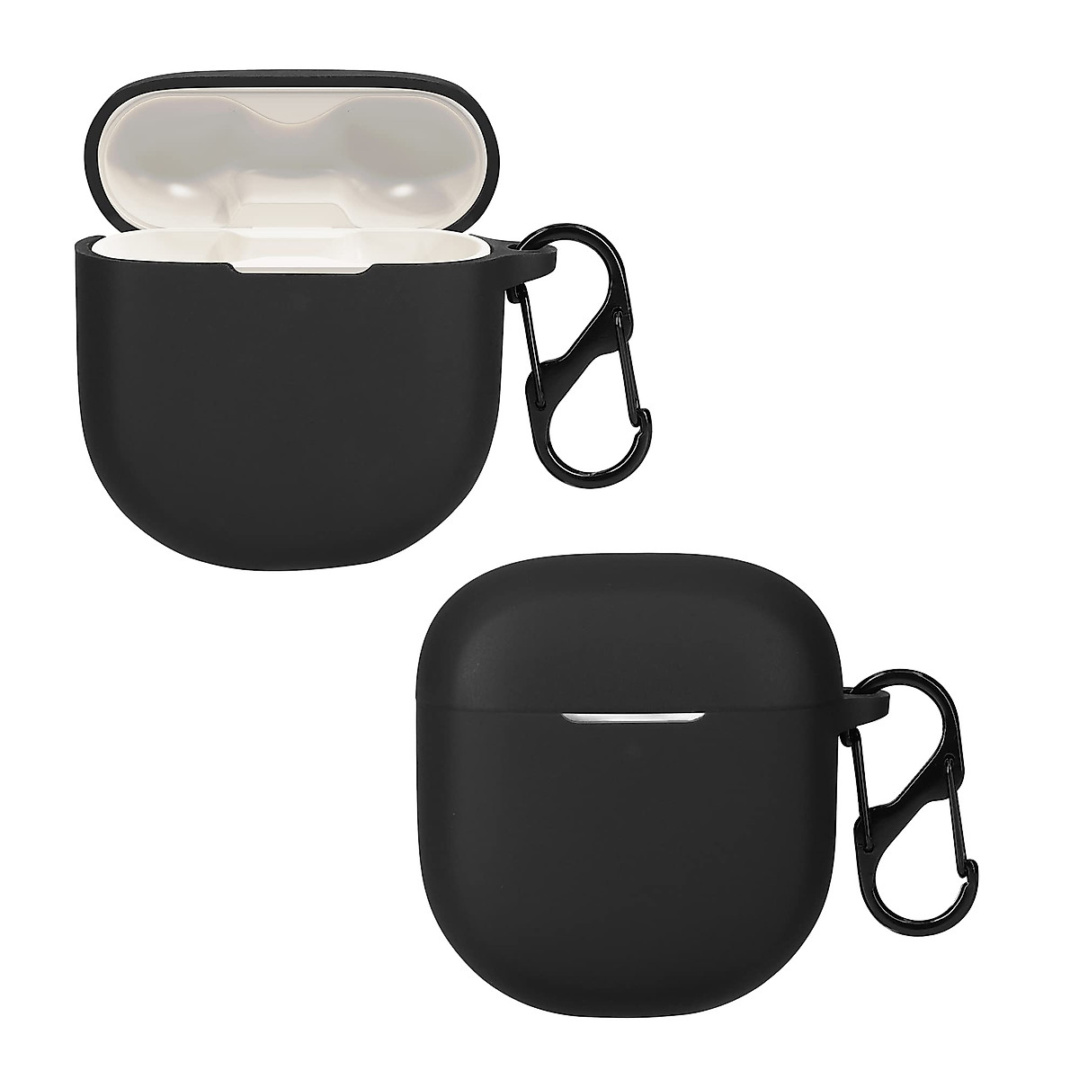 kwmobile Case Compatible with Bose QuietComfort Earbuds II Case - Silicone Cover Holder for Earbuds - Black