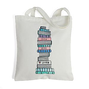 JACLOUD Canvas Tote Bag, Large Volume Aesthetic Flower Tote Bags Graphic Reusable Tote Bag for Women, Canvas Aesthetic Shopping Bag (std1067c)