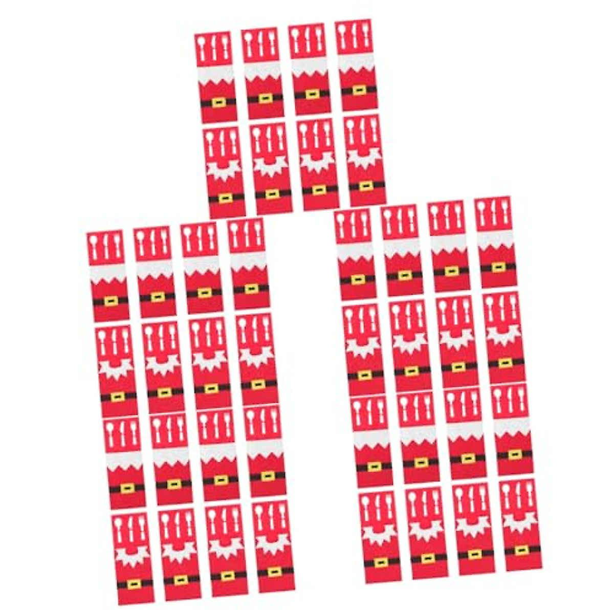 NOLITOY 40 Pcs Christmas Cutlery Bag Cutlery Bags Mini Bottles Cover Cutter Fork Bag Xmas Tableware Bag Tableware Pocket Xmas Theme Cutlery Bag Dining Table Accessories Non-woven Fabric
