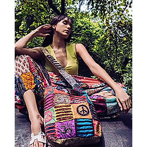 Hobo Colorful Shoulder Bag Women Sling Slouch Hippie Boho (Elephant)