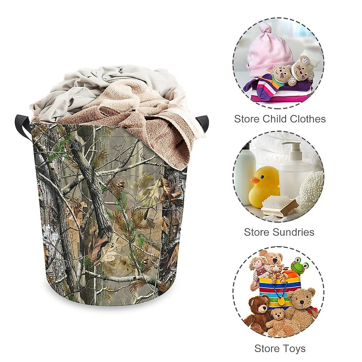Laundry Basket - Hunting Camo Handy Laundry Collapsible Foldable, Decorative Storage Baskets for Toys