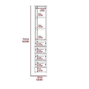 Atlin Designs Wood Linen Cabinet with 3 Shelves & 3-Drawer in White