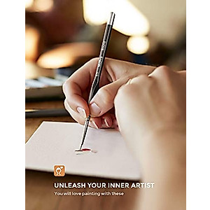 Nicpro 16 PCS Small Detail Paint Brush Set, Professional Miniature Painting Kit Fine Detail Brushes for Watercolor Oil Acrylic, Craft, Models, Rock Painting, Paint by Number- Come with Holder & Bag