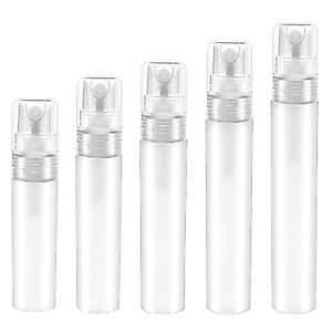 Vin Beauty 5pcs Perfume Atomizers Refillable, Plastic Mini Spray Bottles for Travel Mister Small Empty Spritzer Bottles Sample Containers for Hair Face Plants
