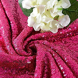 Sequin Fabric by The Yard Fuchsia Sequin Material for Sewing Little Mermaid Fabric Flip Sequins Fabric Hot Pink Payette Sequin Fabric Sequin Fabric Backdrop (1 Yard, Fuchsia)