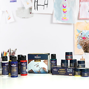 BLUEBIRD Fabric Paint, White, 3.4 Fl Oz, Permanent Fabric Paints for Clothes, Furniture Upholstery