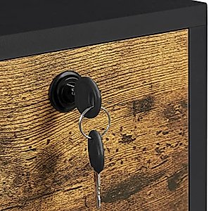 Yaheetech Mobile File Cabinet with 2 Drawers and Open Compartment, Under Desk Vertical File Cabinet with Lockable Wheels for A4, Letter Size Hanging File Folders Printer Stand for Home Office