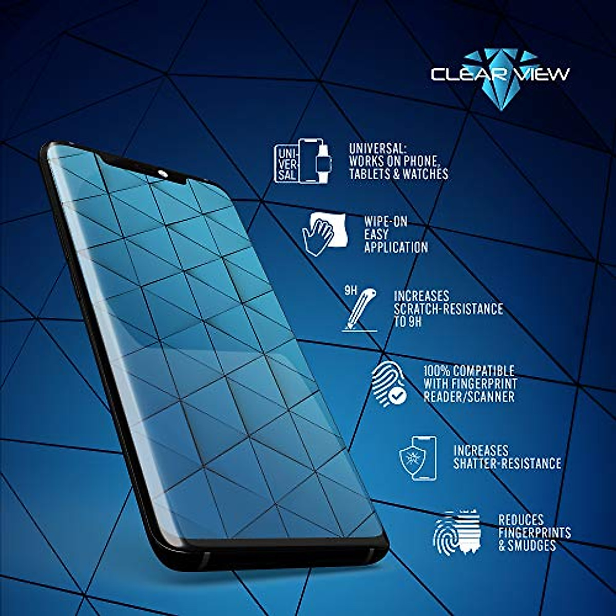 CLEARVIEW Liquid Glass Screen Protector | Covers up to 6 Devices | for All Smartphones Tablets and Watches
