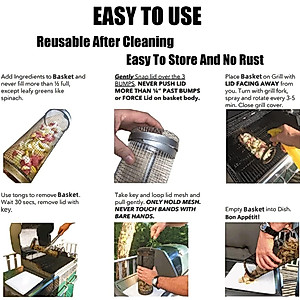 Rolling Grilling Baskets for Outdoor Grilling,BBQ Rolling Grill Basket,Grilling Basket,Rolling Grill Baskets for Outdoor Grill Vegetables,French Fries,Seafood,Meat (11.8X 3.74 inch) (Size : 2PCS 7.87