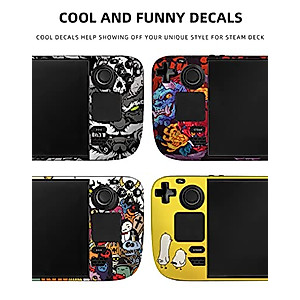 Cicilemo Protective Skin Decal for Steam Deck, Anti-slip Scratch-resistant Skins Stickers Set Compatible with Steam Deck Handheld Gaming PC(Brighting Red)