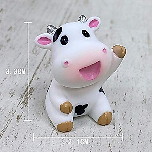 8pcs Mini Cow Animals Miniature Cow Figurines Fairy Garden Miniature Cattle Farm Figurines DIY Terrarium Crafts Moss Landscape Ornament Plant Pot Craft Dollhouse Decoration
