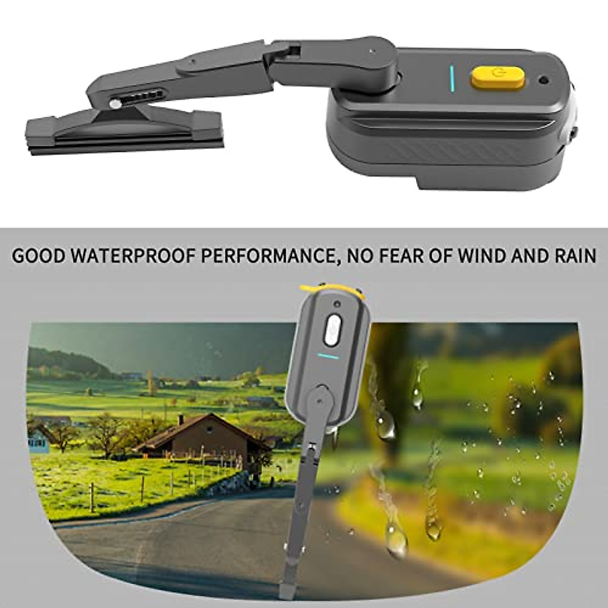 Shkalacar Motorcycle Helmet Windshield Wiper Rechargeable Waterproof Helmet Wiper Compatible with Most Visor