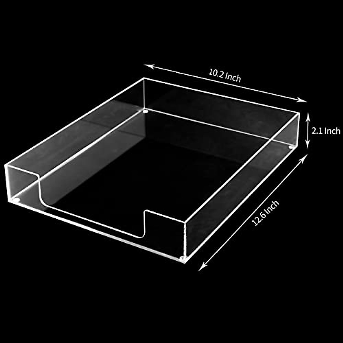 2 Pack Paper Tray Acrylic Desk Organizer Letter Trays Desk Tray Document Tray File Holder Tray Plastic Inbox Tray for Acrylic Desk Accessories-Magazines-Notebooks-Folders-Stationery,Clear Supports