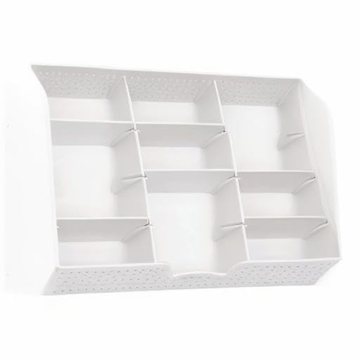 Simple Houseware Drawer Organizer Tray with 9 Adjustable Compartments, White