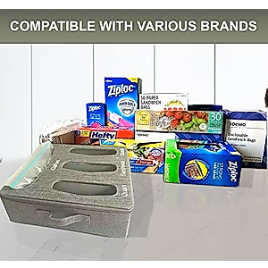 Collapsible Fabric Storage Bag Organizer | Fits Ziploc, Hefty | Neatly Organizes Plastic Bags | Ideal for Kitchen Drawers