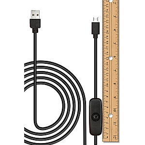 HomeSpot 5V 2.4A Power Supply/Adapter/Charger (UL Listed) with 5ft Long Micro USB Cable with On Off Switch Button for Raspberry Pi Arduino