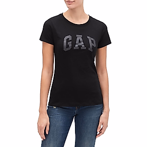 GAP Womens Classic Logo Tee T-Shirt, True Black, Large US