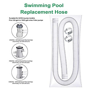 Swimming Pool Replacement Hose,1.25Inches Diameter Replacement Hose,Premium Quality Kinkproof PE,Pool Filter Replacement Hose Compatible with filter Pump 330 GPH, 530 GPH, and 1000 GPH.(59in length)