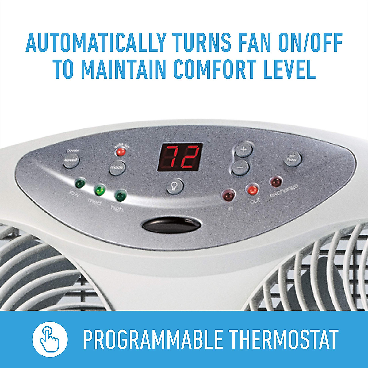 Bionaire Premium Digital Twin Window Fan with Remote Control | Holmes Dual Blade Twin Window Fan