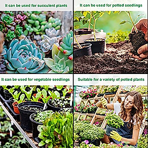 Augshy 40 Pcs 4" Black Plastic Plant Nursery Seed Starting Pots for Succulent Seedling Cutting Transplanting