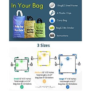 Hanging trash bag holder stand collapsible metal support rack for 20-33 gallon trash bags Portable waste bin for camping leaves laundry storage party picnic and outdoor trash can includes carry bag