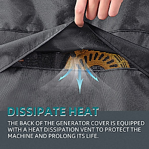 PALON Outdoor Waterproof Generator Covers, 26x20x20in Camping Dynamo Protection, Universal Generator Protector for Portable Generators 3000-5000W, Black