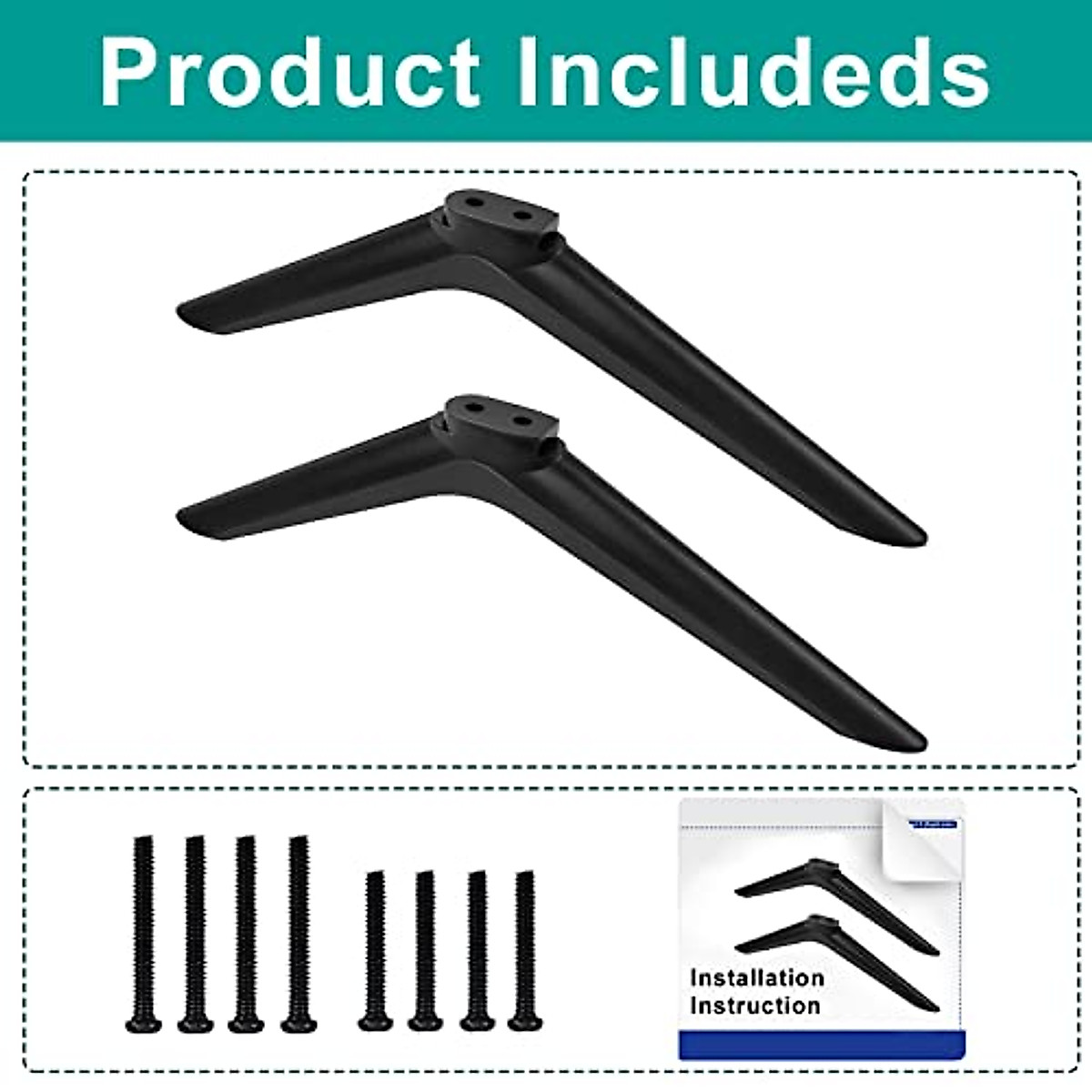 TV Stand Base for Hisense TV Legs, Base Stand for Hisense 32" 40" 43" Smart TV, for 32H4030F 32H4F 32H4F5 32H4030F1 40H4030F 43H4030F, Replacement for Hisense TV Stand with Screws and Instruction