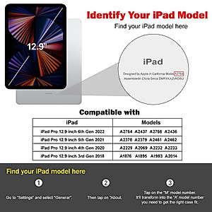 Leather Cases for IPad Pro 12.9 Case 6th/5th/4th/3rd Generation - Protective Multi-Angle Folio with Pencil Holder & Pocket - Auto Wake/Sleep, Premium PU Leather Cover - Midnight Green