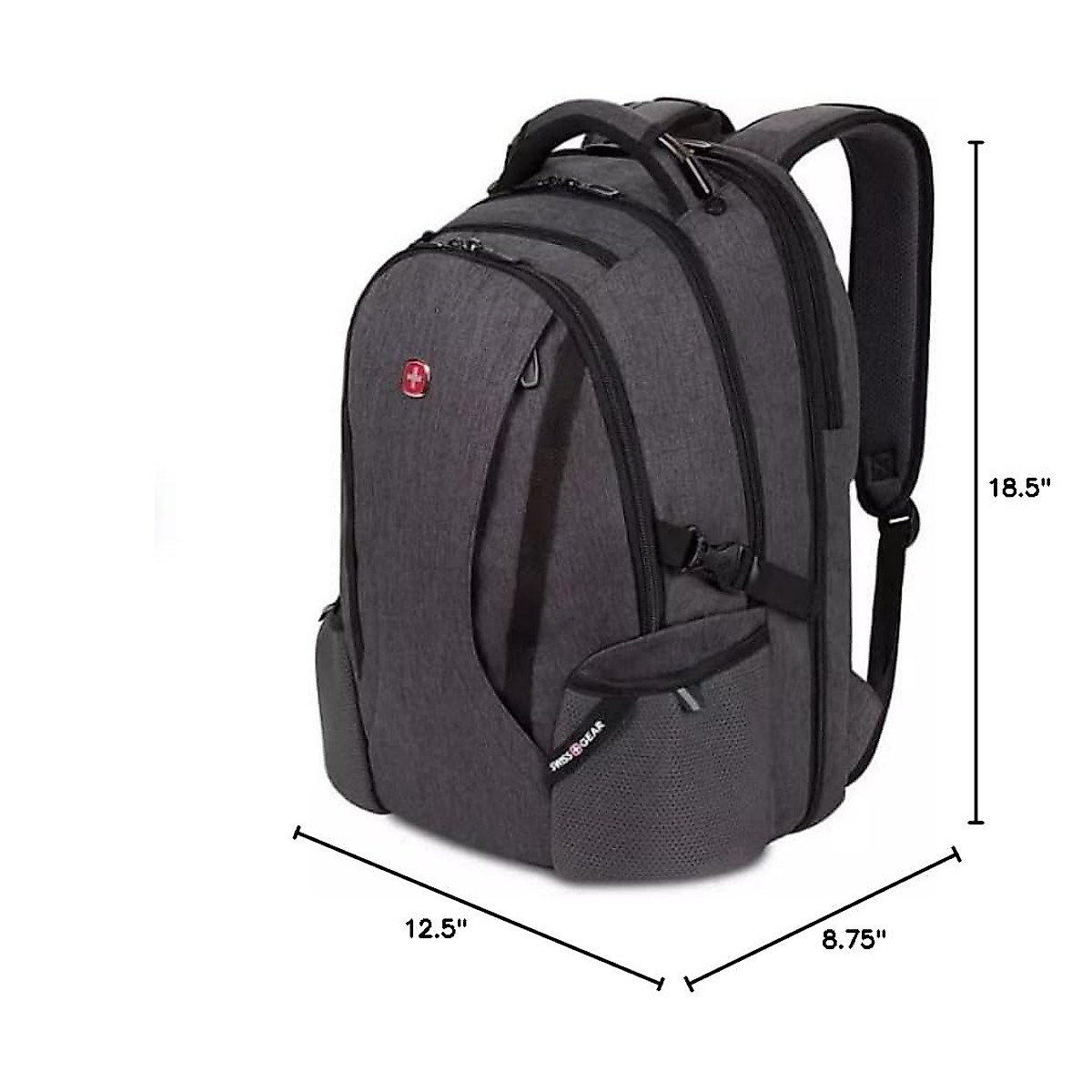 SwissGear ScanSmart Laptop Backpack, Fits Most 16" Notebook Computers, Swiss Gear Outdoor, Travel, School Bag Bookbag, Black Color