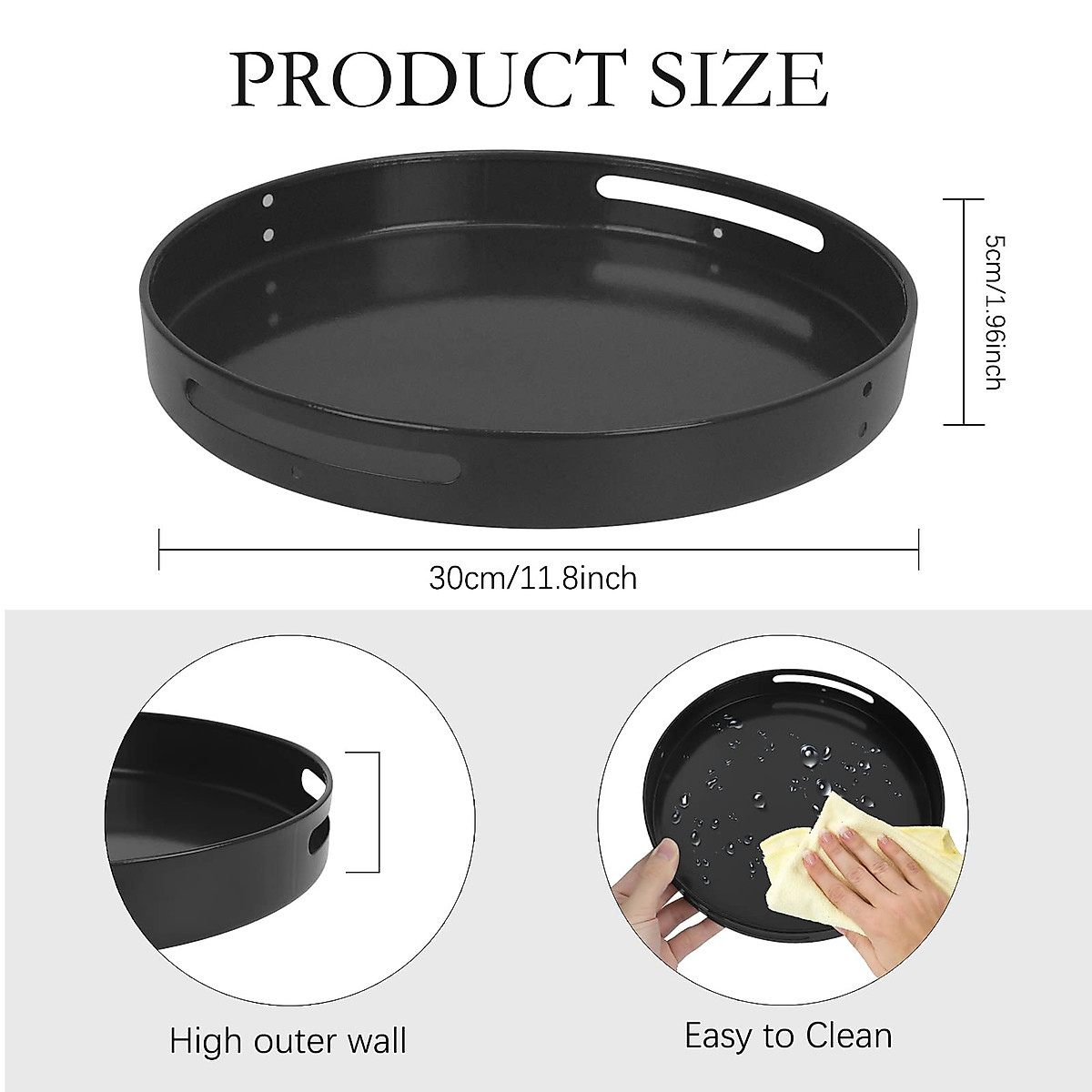 FYY Lazy Susan Turntable Cabinet Organizer Spice Storage Rack, 360 Degree Rotating Spice Rack Metal Lazy Susan for Cabinet Pantry Kitchen Countertop Refrigerator Table Storage Single Layer Black