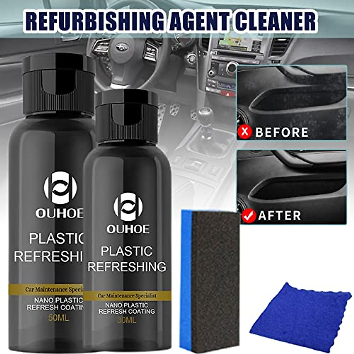 Eishi Automotive Interior Cleaning Agent Car Parts Refurbish Agent Multi-Functional Car Cleaning Retreading Plastic Revitalizing Coating for Car