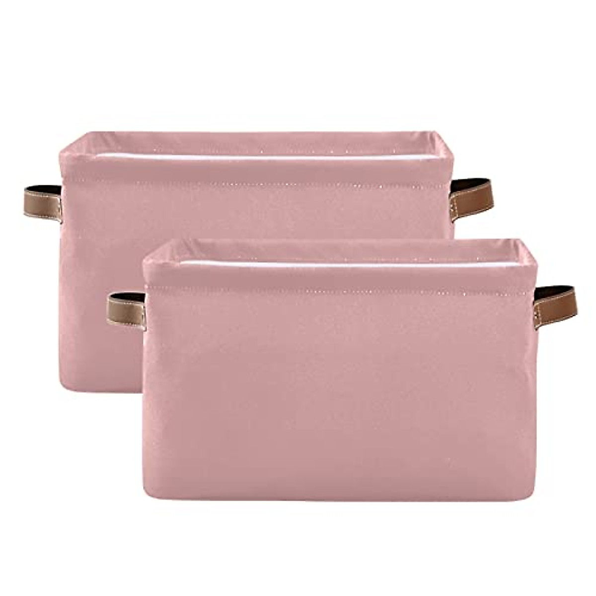 WELLDAY 1PCS Storage Basket Pink Solid Color Large Foldable Storage Bin Cube Collapsible Organizer