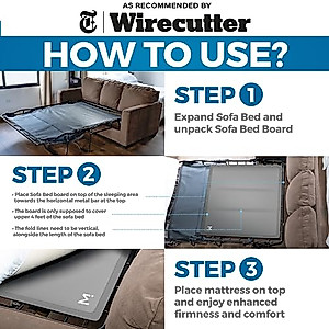 Meliusly® Sleeper Sofa Support Board (48x60 Queen Size) - Sleeper Sofa Support for Sofa Bed, Sleep Sofa Bar Shield for Sofa Bed or Pullout Couch, Cushion Bar Sofa Bed Mattress Support Board Slats