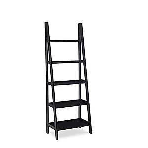Linon Gleason Modern Classic Black Ladder Bookshelf