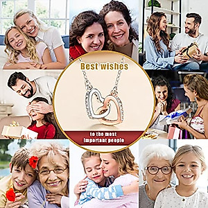 Alittlecare Granddaughter Necklace From Grandmom - Interlocking Heart Necklace Filled With My Love - Gift for Granddaughter On Birthday/Christmas/Mother's day/Graduation/Wedding/Valentines