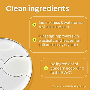 ATTITUDE 2-in-1 Body Wash and Hair Shampoo, EWG Verified Shower Gel, Dermatologically Tested, Made with Naturally Derived Ingredients, Vegan Personal Care, Ginseng and Grapeseed Oil, 16 Fl Oz