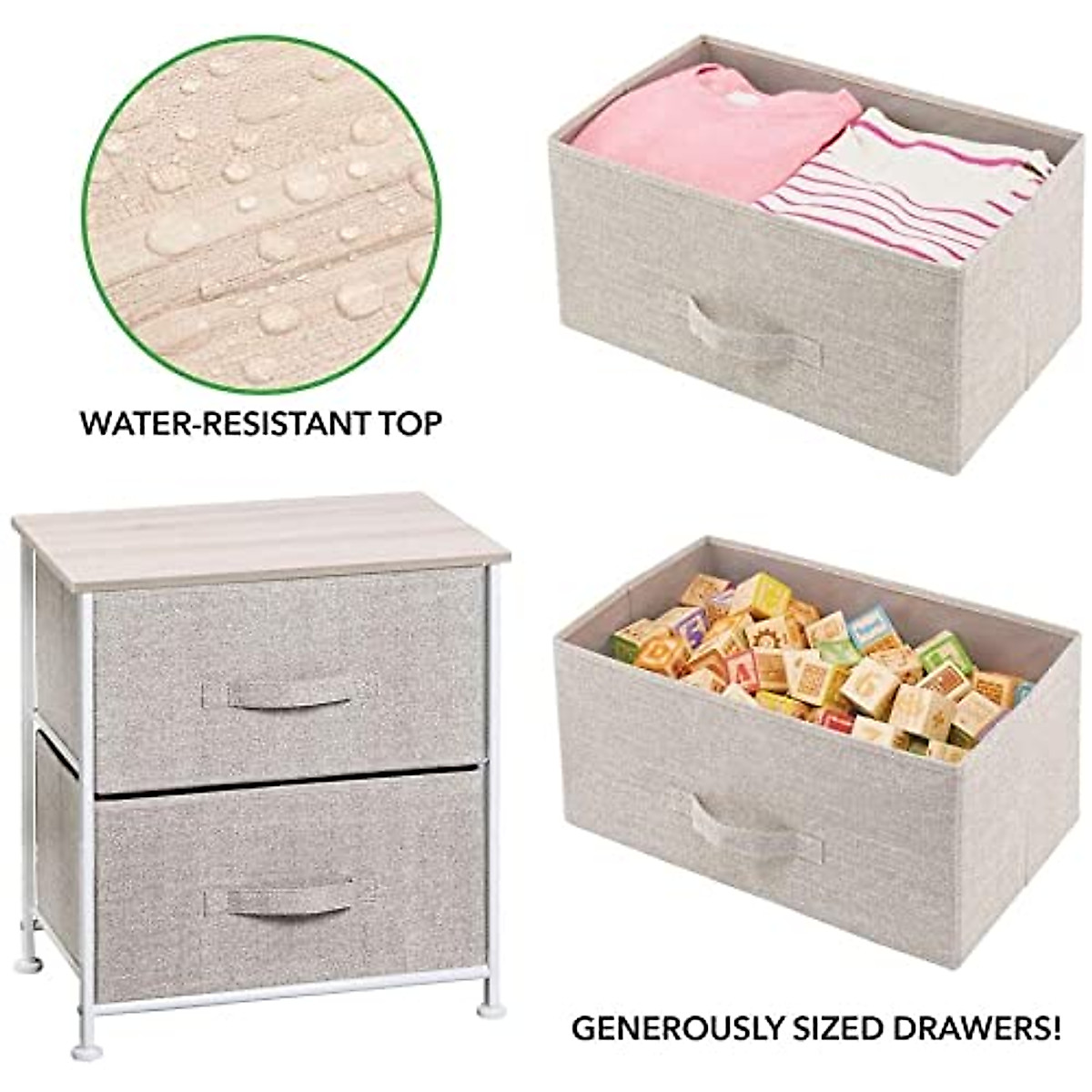 WXYNHHD Nordic 2 Drawers Nightstand Bedside Dresser Jewelry Box Makeup Storage Box Cabinet Container Drawer Organizer Bedroom Furniture