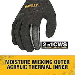 Dewalt DPG737L Thermal Insulated Grip Glove 2 In 1 Design, Large
