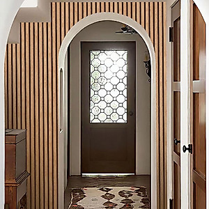 Yun-aeon Natural Wood Peel and Stick Wallpaper Wood Slats - 17.3"x 160" Tan Self-Adhesive Waterproof Vinyl Removable Wall Paper for Wall Decor Bedroom