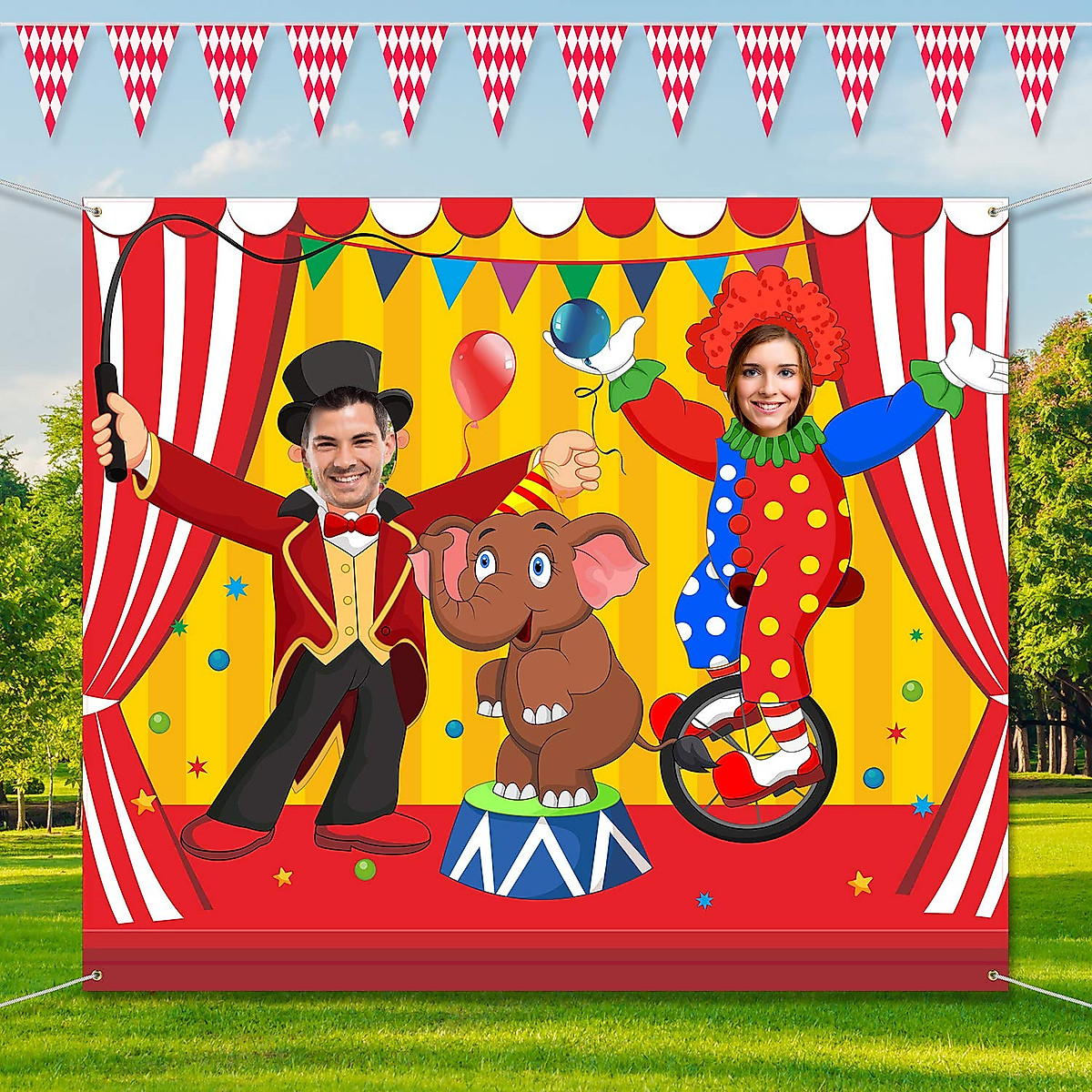 Blulu Carnival Backdrops for Party Circus Decorations 59 x 51 Inch Carnival Photo Door Banner Circus Theme Carnival Banner Carnival Photo Props Large Backdrop for Carnival Decorations Games Supplies