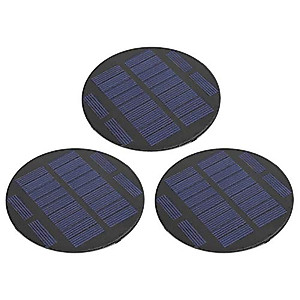 Solar Panel, 3Pcs Round Solar Panel Module, Upgraded Portable Solar Panel, Cell Power Module, Polysilicon DIY Industrial Supplies