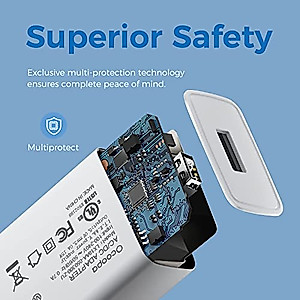 OCOOPA Hand Warmers Charger,15W Charge Adapter, 5Volt USB Wall Charger for U5S, 2-in-1 USB C Charging Cable